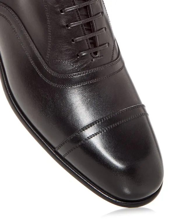 FERRAGAMO Cortez Leather Cap Toe Oxfords - Nero
