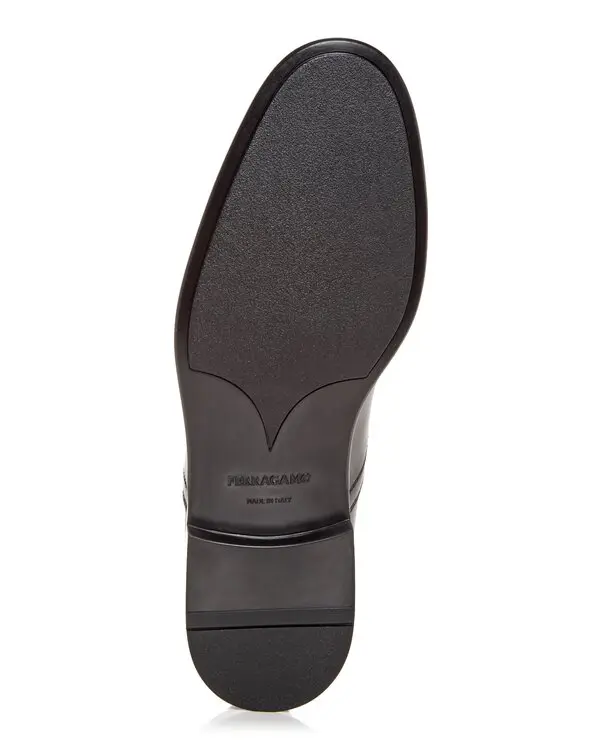 FERRAGAMO Cortez Leather Cap Toe Oxfords - Nero