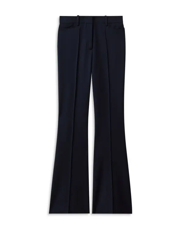 REISS Gabi Flare Leg Trousers - Navy