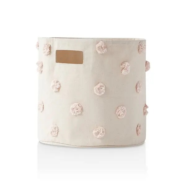 PEHR Pom Pom Cotton Canvas Storage Bin - Blush
