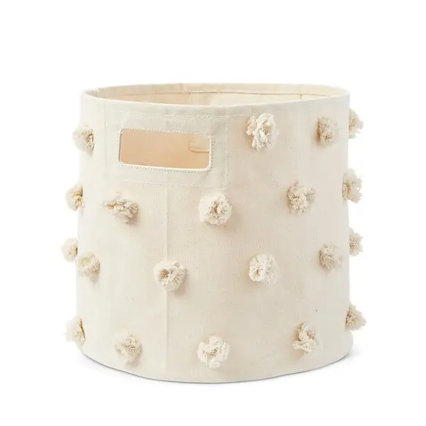 PEHR Pom Pom Cotton Canvas Storage Bin - Natural