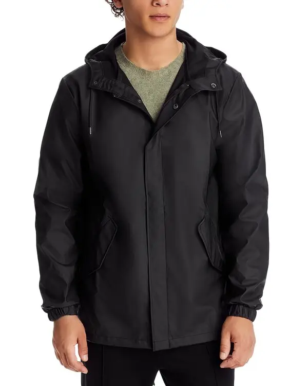 Rains Fishtail Hooded Rain Jacket - Black