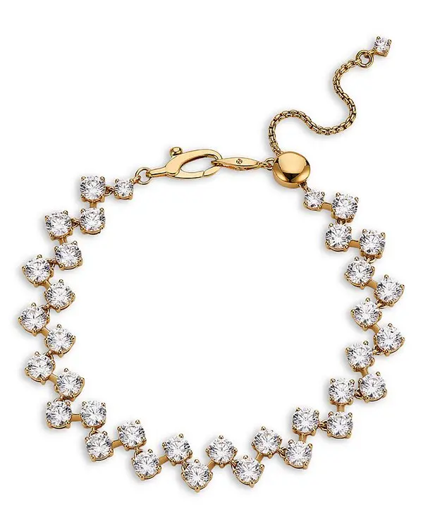 Nadri Halle Cubic Zirconia Adjustable Bracelet - Gold