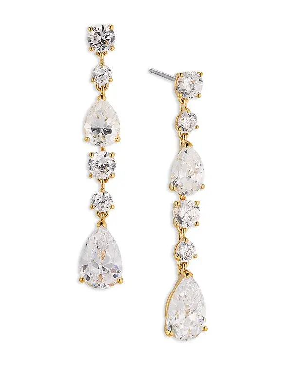 Nadri Halle Linear Drop Earrings - Gold