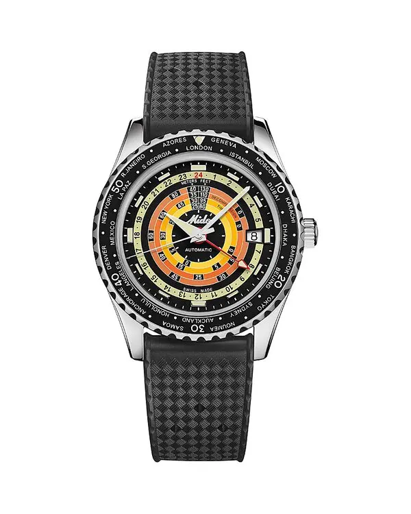 MIDO Ocean Star Tribute Worldtimer Watch - Black