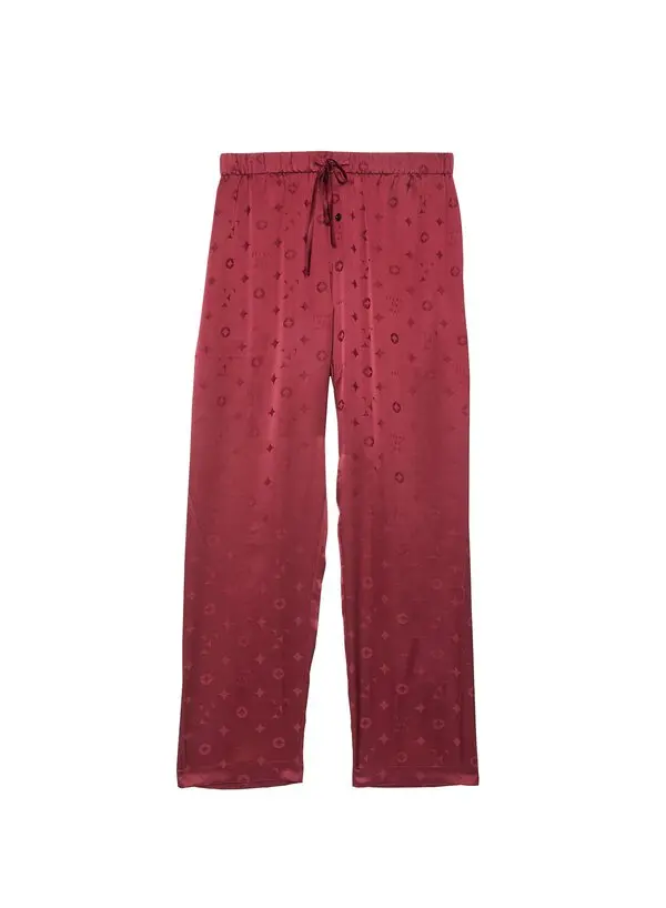 Fleur Du Mal Silk Jacquard Pj Pant - Barolo