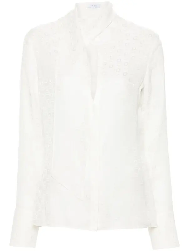 FERRAGAMO Monogram-jacquard Silk Shirt