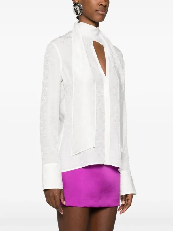FERRAGAMO Monogram-jacquard Silk Shirt
