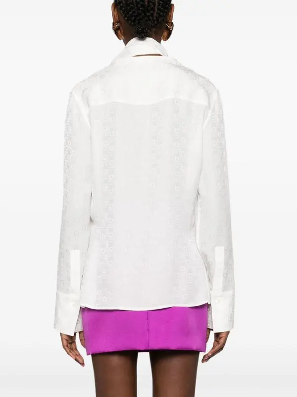 FERRAGAMO Monogram-jacquard Silk Shirt