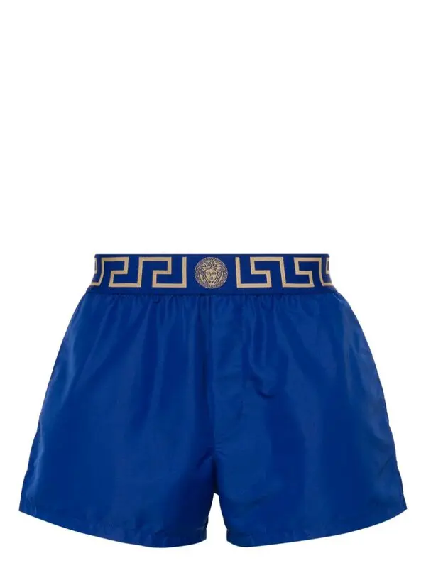 Versace Greca Border Swim Shorts - Blue
