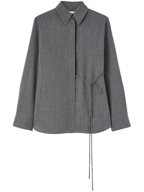 JIL SANDER Wrap Wool Shirt - Grey