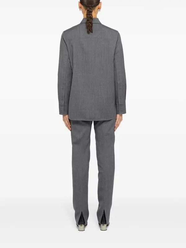 JIL SANDER Wrap Wool Shirt - Grey