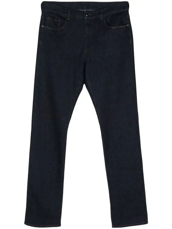 Canali Logo-patch Straight Jeans