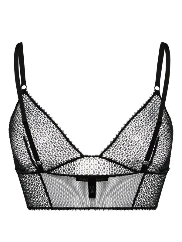 Kiki De Montparnasse Triangle-cup Crochet Bra - Black