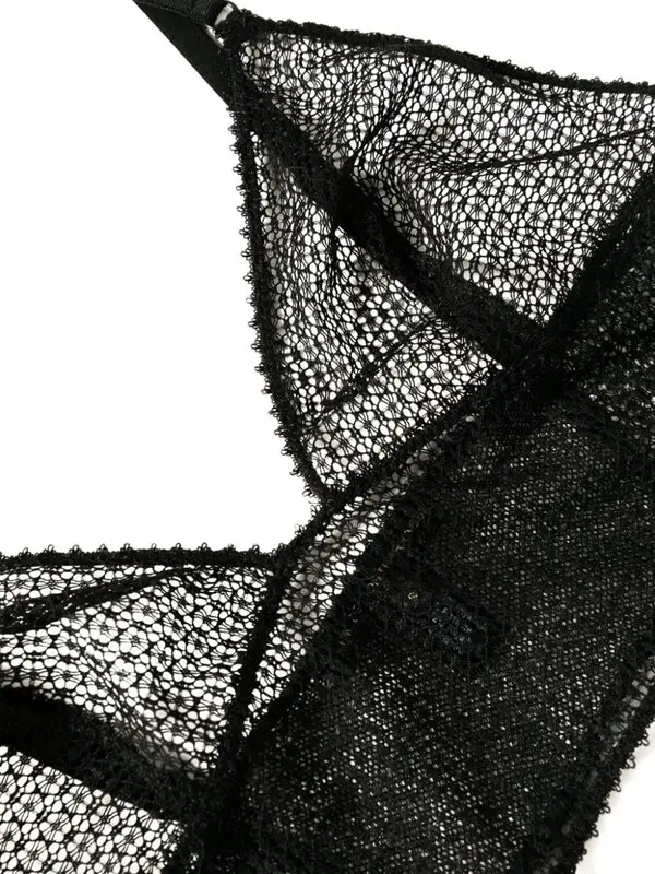 Kiki De Montparnasse Triangle-cup Crochet Bra - Black