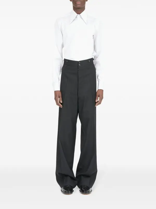 MAISON MARGIELA Barathea Wool Trousers - Black