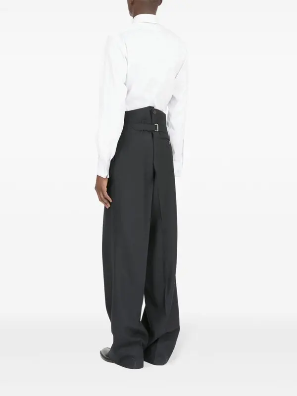 MAISON MARGIELA Barathea Wool Trousers - Black