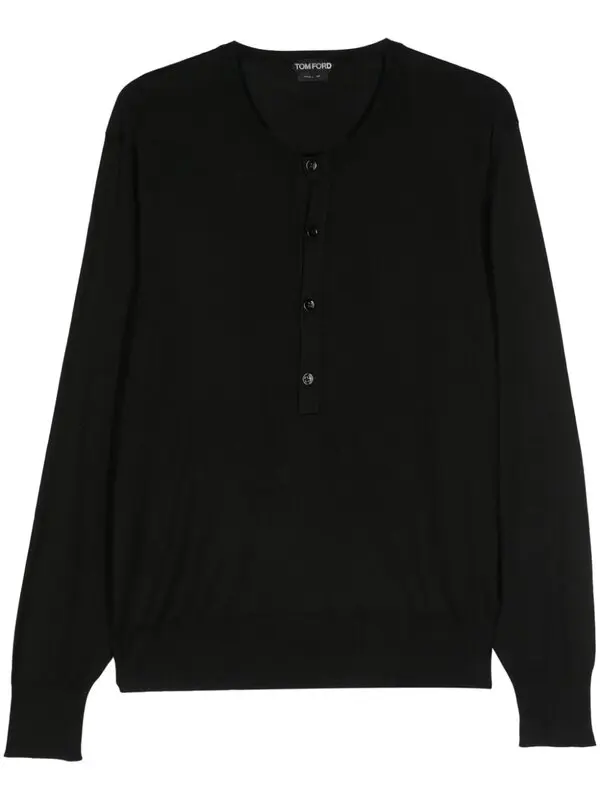 TOM FORD Fine-knit Silk T-shirt - Black