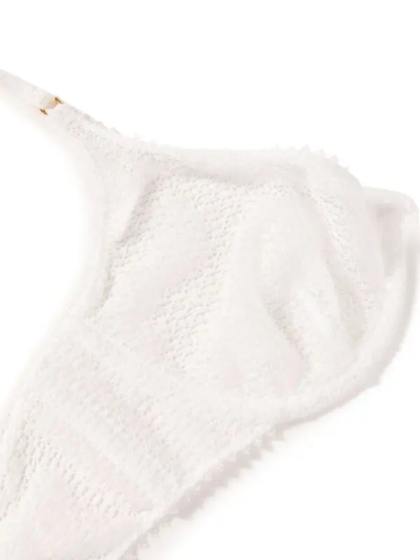 Kiki De Montparnasse Crochet Demi Bra - White