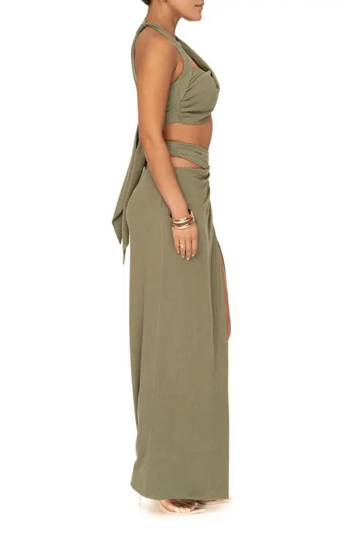 JLUXLABEL Asymmetric Crop Top & Skirt Set