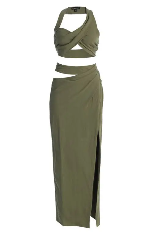 JLUXLABEL Asymmetric Crop Top & Skirt Set