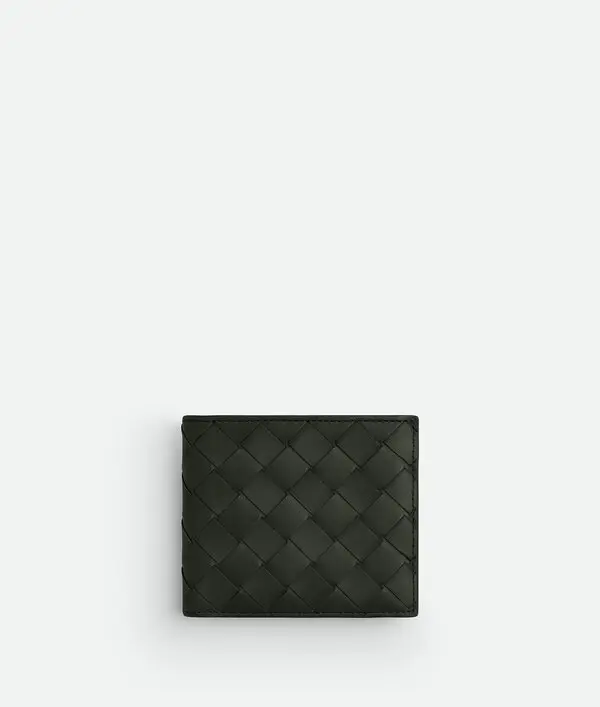 BOTTEGA  VENETA Intrecciato Bi-fold Wallet With Coin Purse - Dark Green