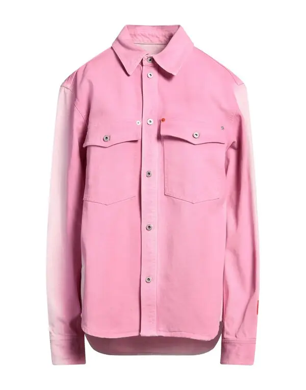 Heron Preston Denim Shirt Size Cotton In Pink - 82% Off | Editorialist