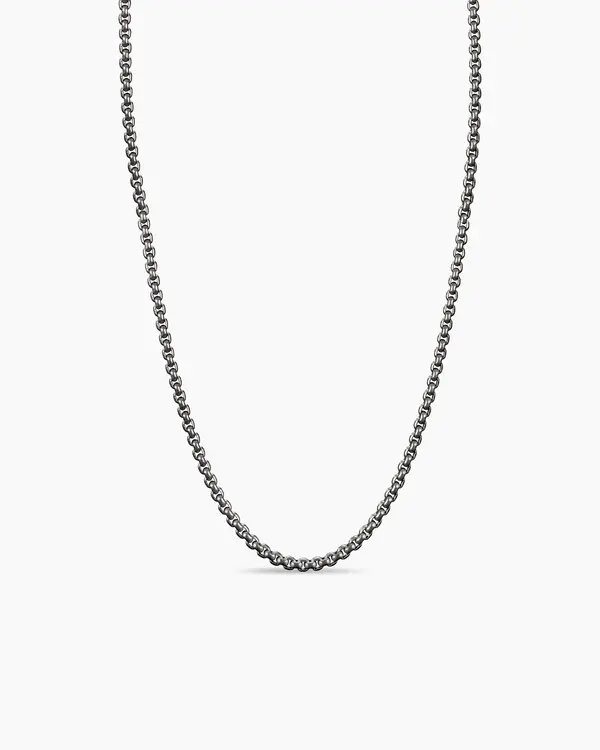 David Yurman Box Chain Necklace In Grey Titanium