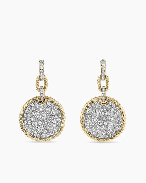 David Yurman Dy Elements® Convertible Drop Earrings In 18k Yellow Gold With Diamonds