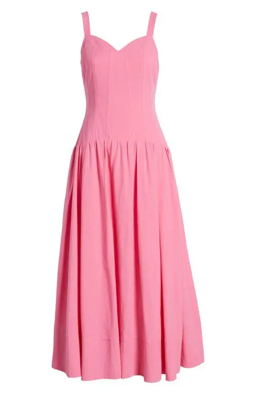 Moon River Corset Bodice Drop Waist Dress In Pink - 35% Off | Editorialist