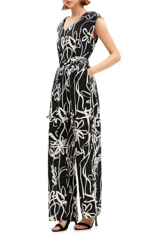 Desigual Floral Wide-leg Jumpsuit - Black