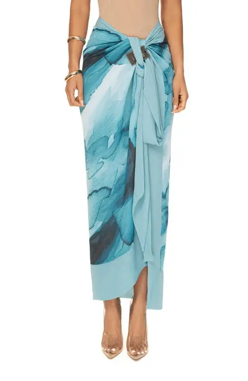 JLUXLABEL Marine Print Sarong - Blue