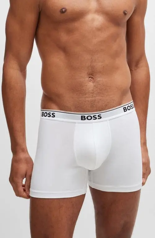 BOSS 3-pack Power Stretch Cotton Boxer Briefs - White