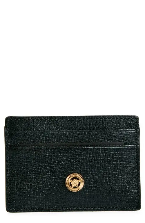 Versace Medusa Leather Card Case - Black/ Versace Gold