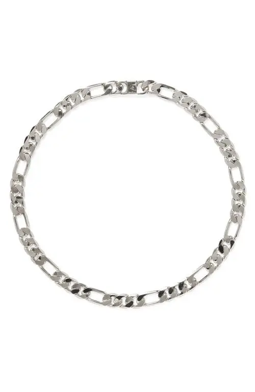 Lady Grey Large Figaro Chain Necklace - Silver