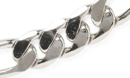 Lady Grey Large Figaro Chain Necklace - Silver
