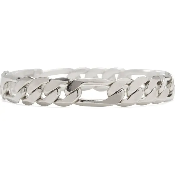 Lady Grey Large Figaro Chain Bracelet - Silver