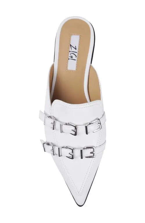 ZIGI Roussih Pointed Toe Mule - White Leather