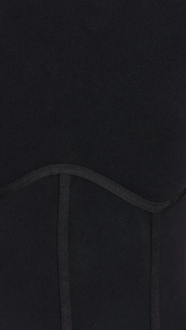 FLEUR DU MAL Cotton T-shirt Thong Bodysuit - Black