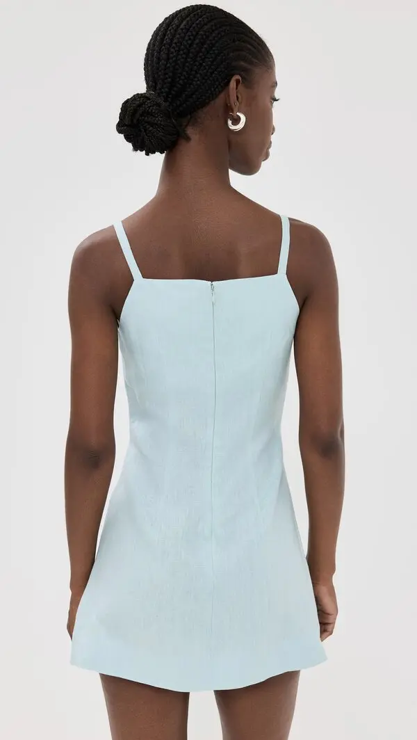 Reformation Phillipa Linen Mini Dress In Aquamarine - 70% Off | Editorialist