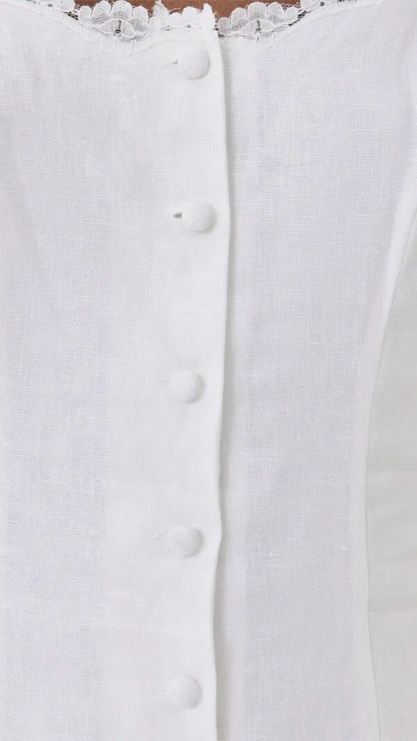 Reformation Anabella Linen Mini Dress In White - 30% Off | Editorialist