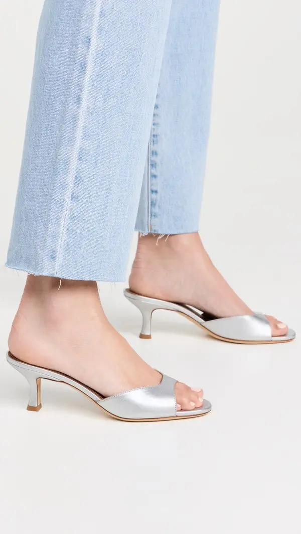 Staud Brigitte Mules - Silver