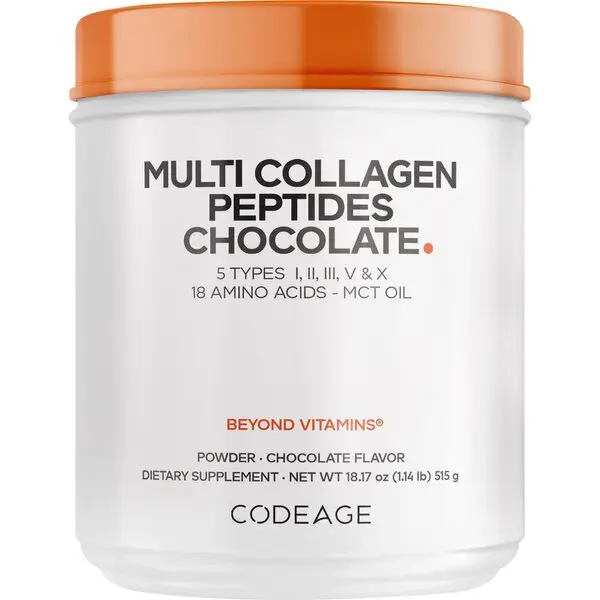 CODEAGE Multi Collagen Peptides Protein Chocolate Powder Supplement - White