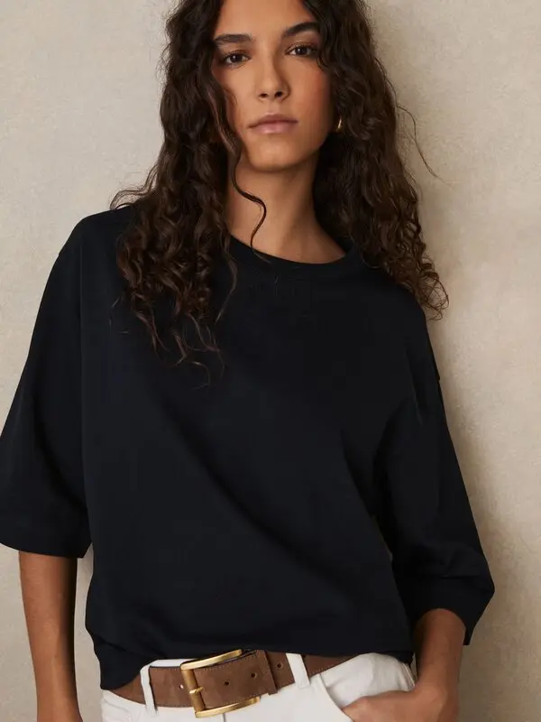 REISS Cassie Oversized T-shirt - Navy