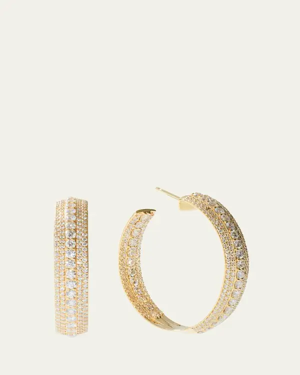 Lana Jewelry 14k Yellow Diamond Hoop Earrings - Gold