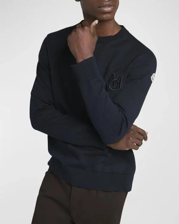 Moncler Logo Crewneck Sweater - Navy
