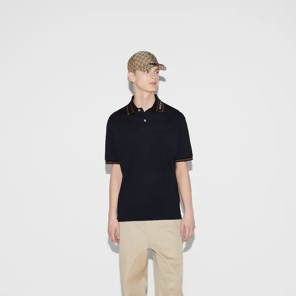 Gucci Cotton Piquet Polo Shirt - Black