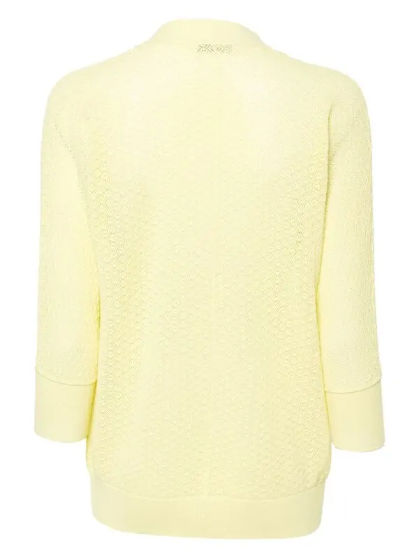 LE TRICOT PERUGIA Open-knit Cotton Cardigan - Yellow