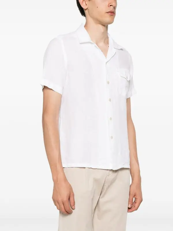 Eleventy Short-sleeve Linen Shirt - White