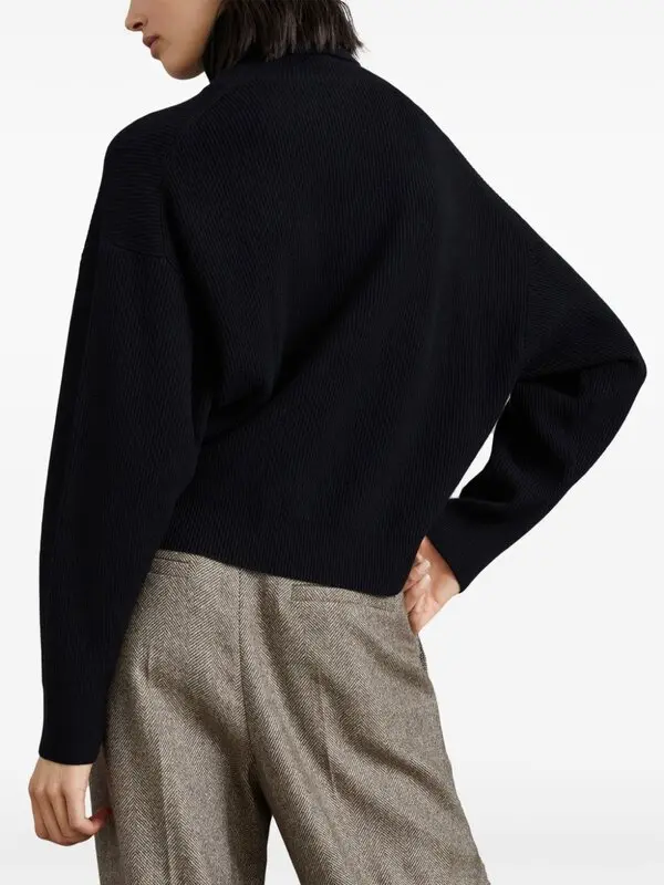 Brunello Cucinelli Roll-neck Ribbed Jumper - Black